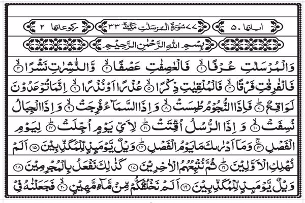تعريف سورة المرسلات - مقالات مفهرس